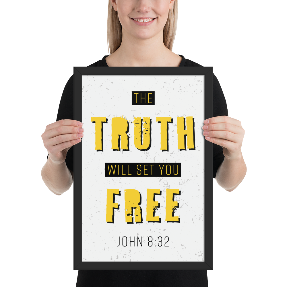  Truth Will Set You Free Frame 12 X 18 Inches Christianitee in